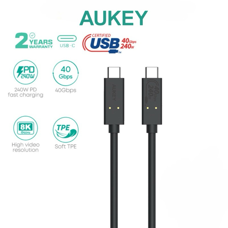 AUKEY CB-TCC241 HyperLink 240W USB4 Gen 2 USB C Cable High Speed ...