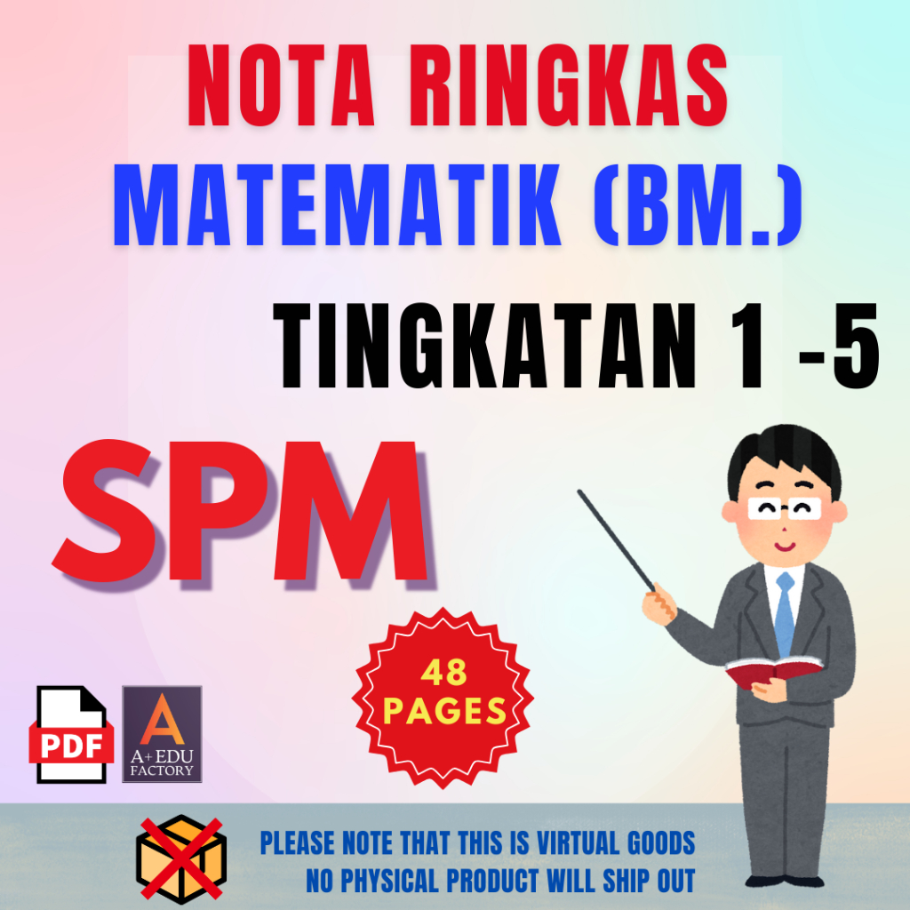 [📚PDF] NOTA RINGKAS MATEMATIK TINGKATAN 1 -5 (SPM) KSSM PRINTABLE ...