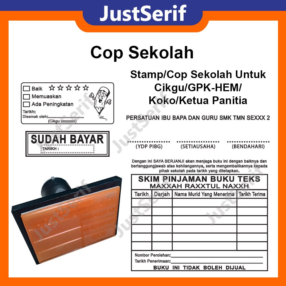 Stamp/Cop Sekolah Untuk Cikgu/GPK-HEM/Koko/Ketua Panitia Stamp Skim ...