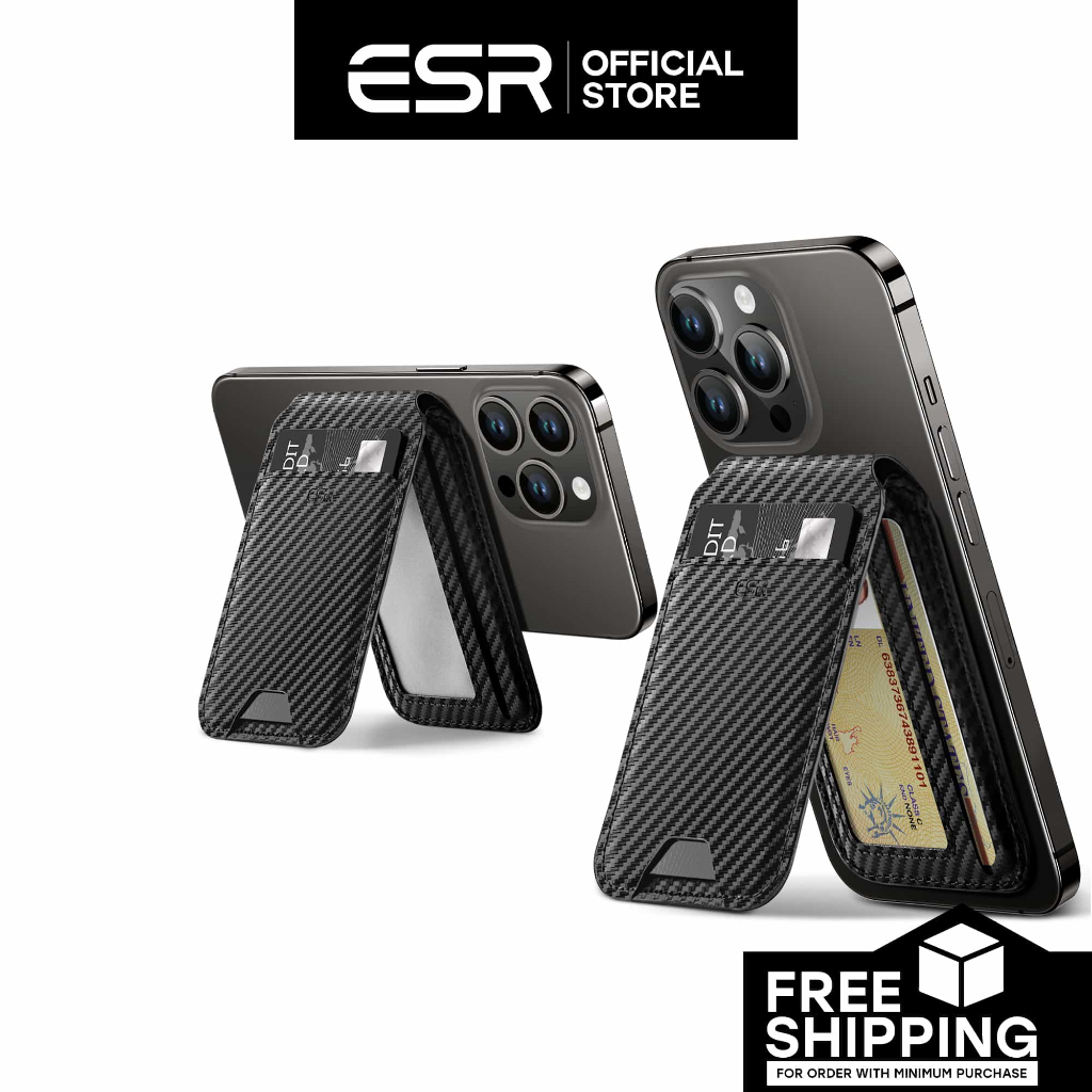 ESR HaloLock Vegan Leather Wallet Serie Genuine Leather with HaloLock Magnetic Core Compatible ...