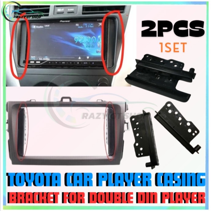 TOYOTA CAR Player Casing Bracket For Double Din Player 2pcs/sett | Shopee Malaysia