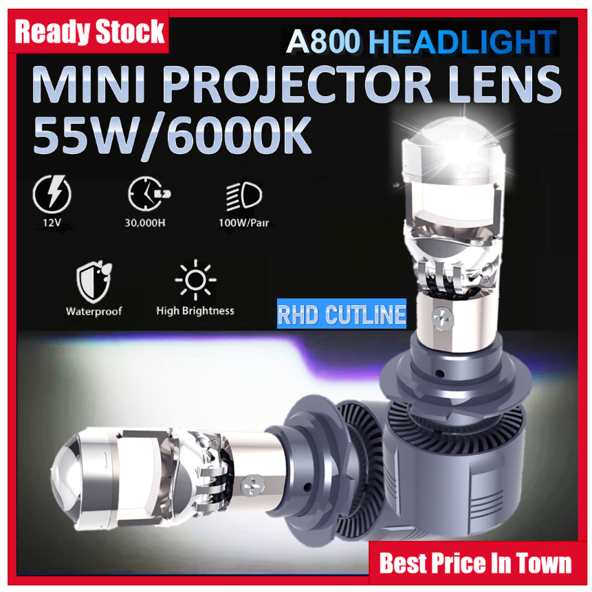 Car light lens led headlight RHD fish eye mini projector headlight lens ...