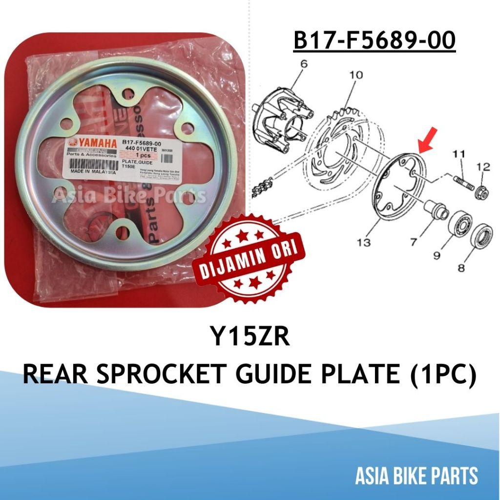 Yamaha Original Y15ZR Rear Sprocket Guide Plate / Piring Penutup ...
