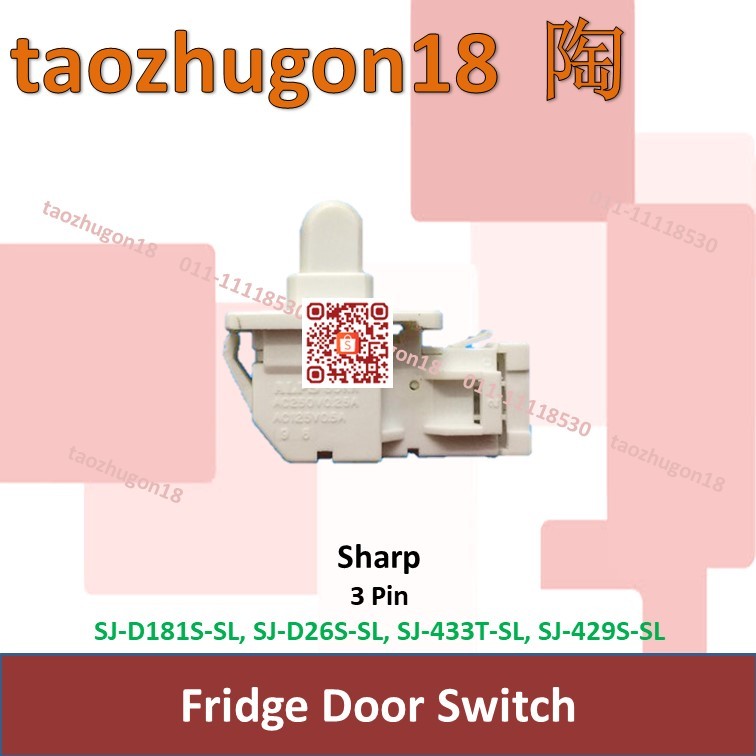 Sharp 3 Pin Fridge Refrigerator Freezer Fan Light Door Switch Suis SJ ...