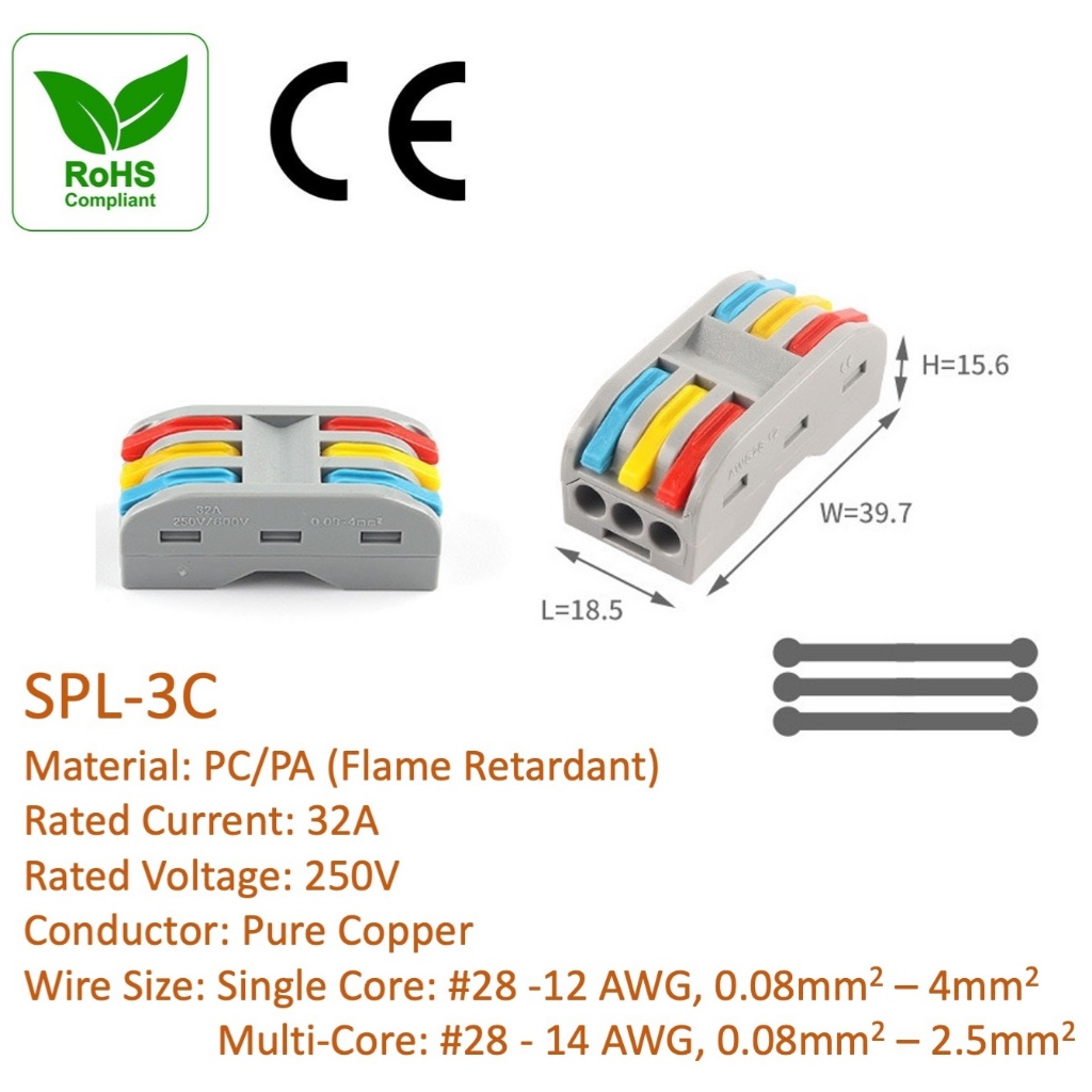 (1 and 2 pcs) SPL and PCT Fast Wire Connector Reusable Terminal ...