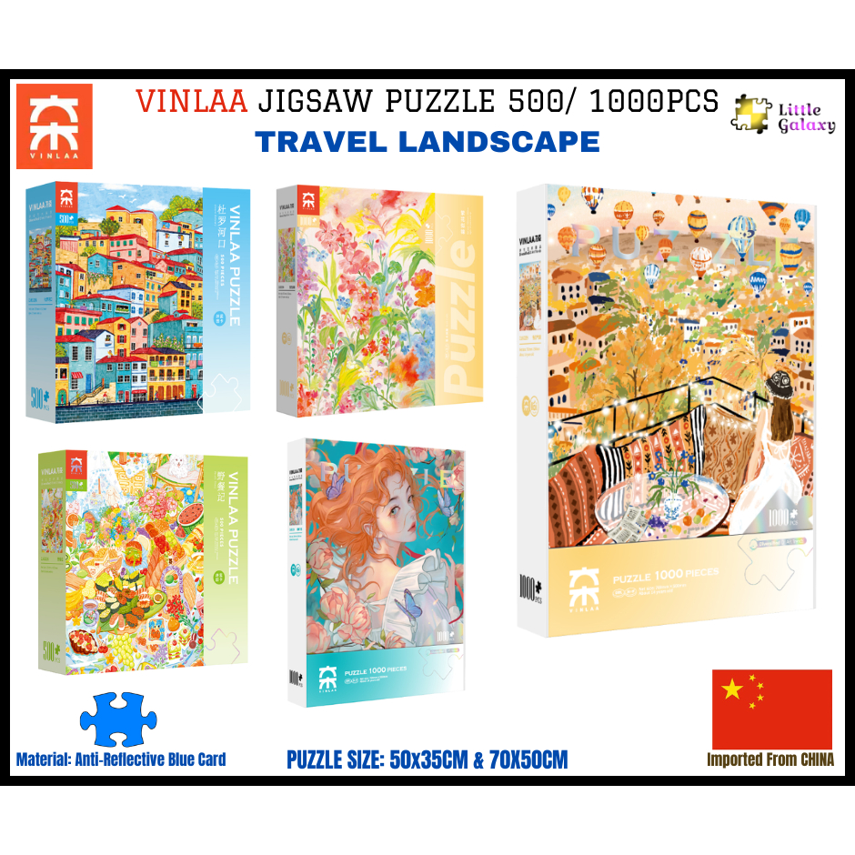 [Ready Stock][2MM Blue Card] VINLAA 2D Jigsaw Puzzle 500PCS & 1000PCS ...
