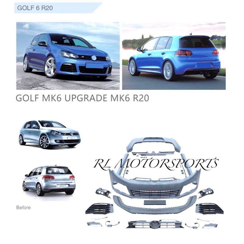 Volkswagen Golf mk6 mk6r r r20 bodykit body kit front side rear bumper ...