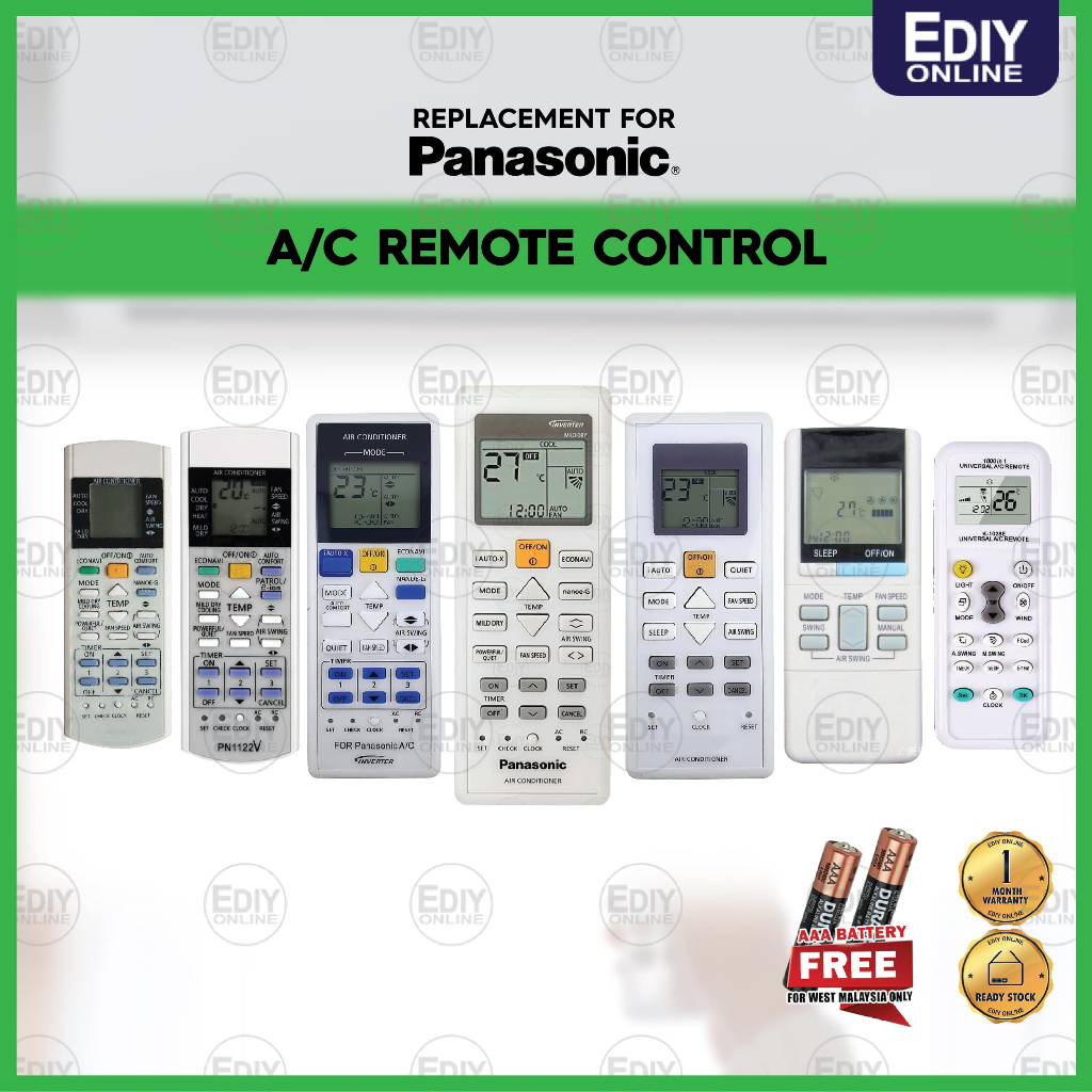 REMOTE CONTROL REPLACEMENT PANASONIC UNIVERSAL AIRCOND K-PN1122 PN-247 ...