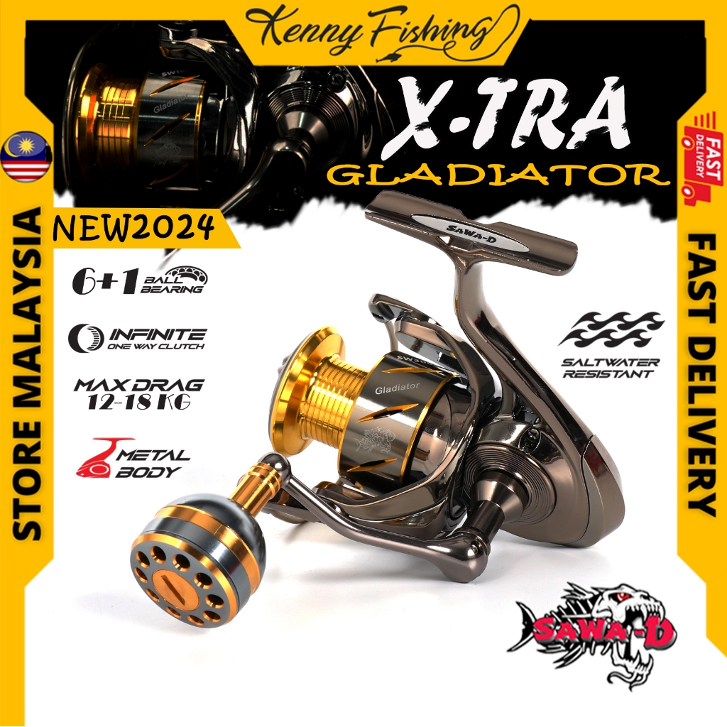 2024 SAWA-D X-TRA GLADIATOR SW SPINNING REEL SALTWATER REEL SAWAD XTRA ...