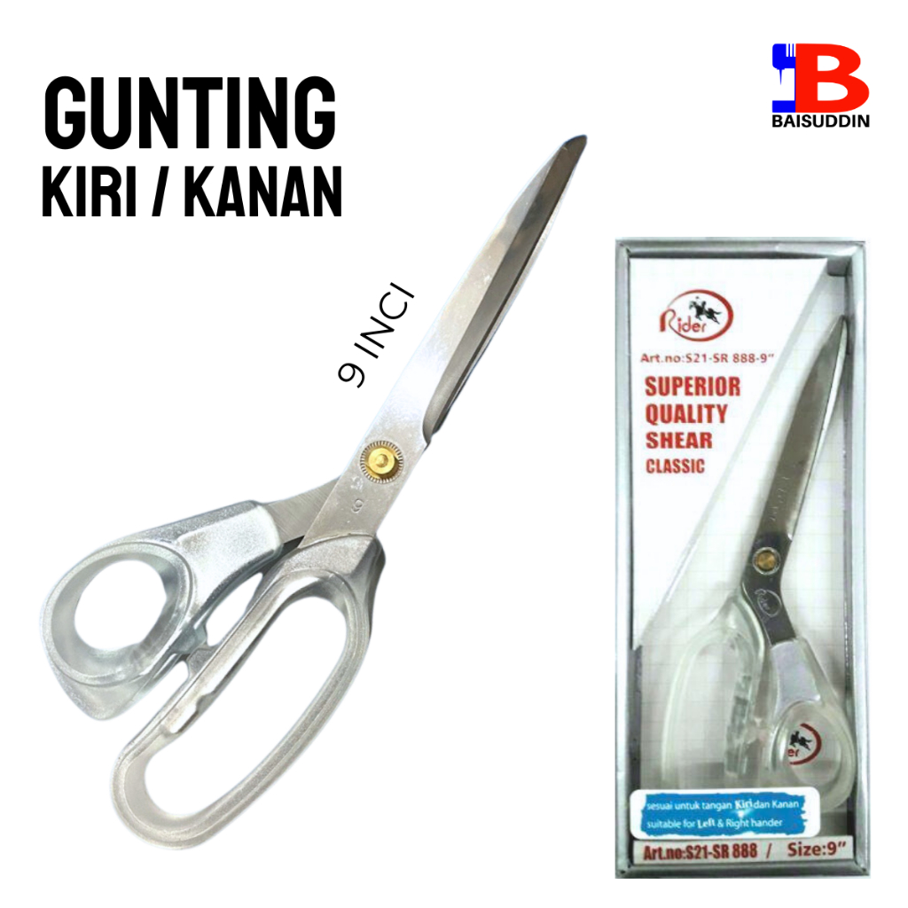 Gunting Kain Kiri dan Kanan Rider 9 inci / Left and Right handler ...