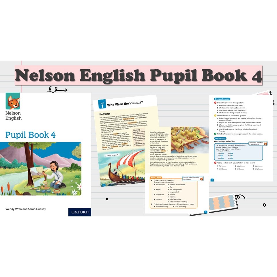 [P414] 222 pages Nelson English Pupil Book 4 Workbook Worksheet for Pre ...