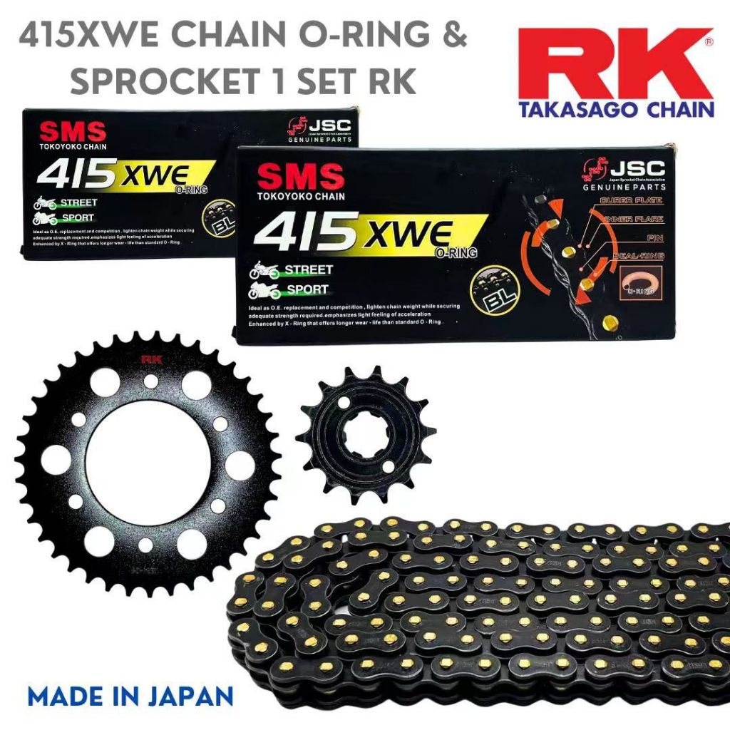 100% ORI RK FZ150 Y15ZR Y16ZR 415 YAMAHA ( 1SET ) SPROCKET 132L XWE ...