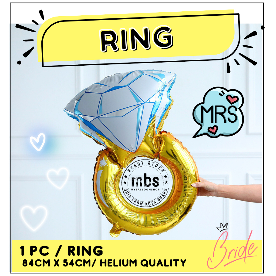 Diamond Ring Foil Balloon Bride to Be Balloon Wedding Engagement ...