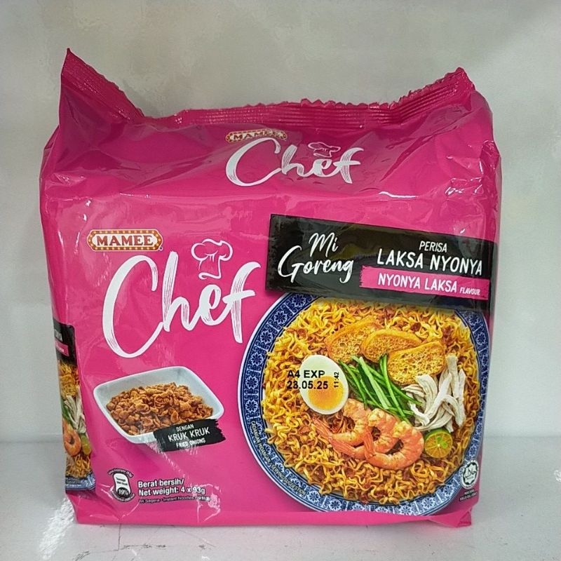 Mamee Chef Mi Goreng Perisa Laksa Nyonya -4 x 93g | Shopee Malaysia