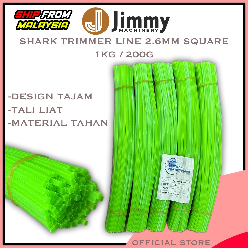 SHARK Green Yellow SQUARE NYLON 12inches 2.6MM GRASS TRIMMER LINE ...