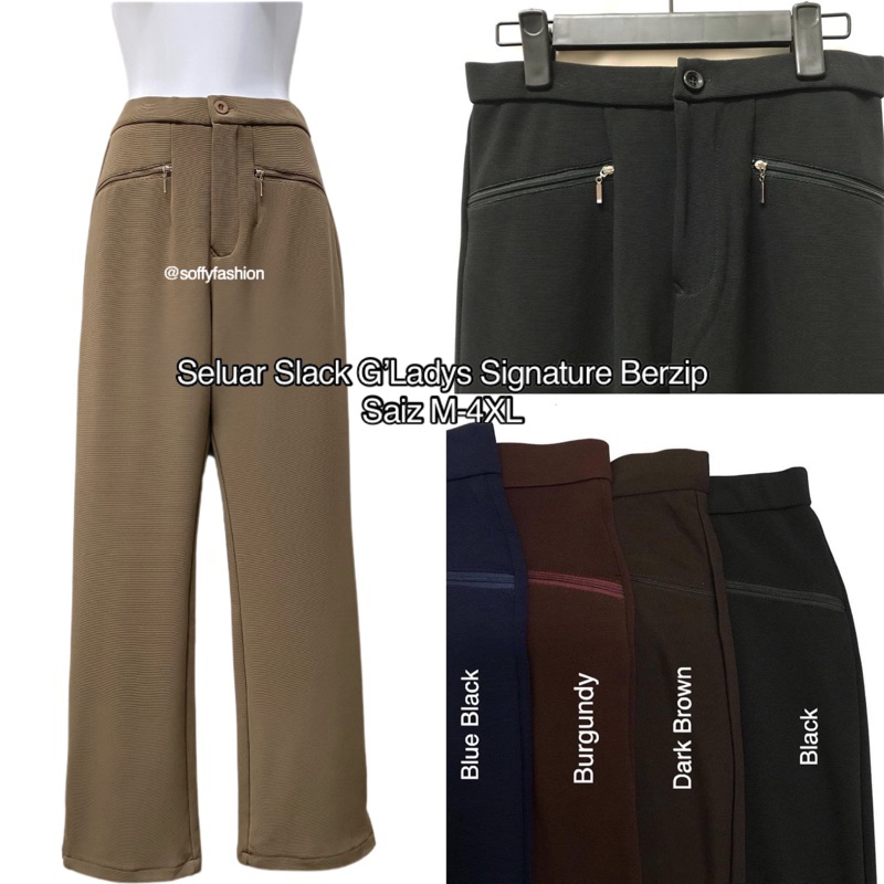 P3946 SELUAR SLACK ZIP GLADYS SIGNATURE OFFICE PANT G’LADYS EXECUTIVE ...