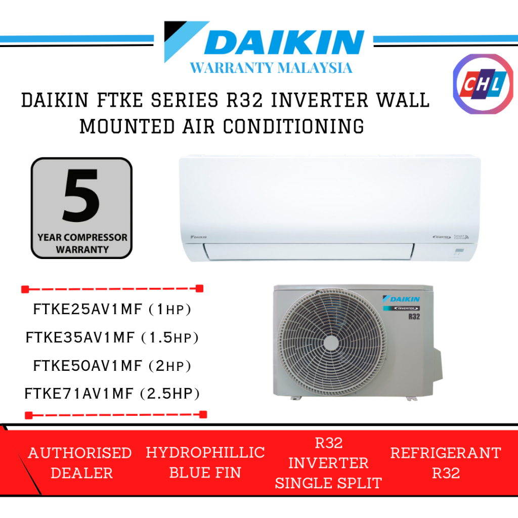 DAIKIN FTKE SERIES R32 INVERTER WALL MOUNTED AIR CONDITIONERS [FTKE25AV1MF/FTKE35AV1MF ...