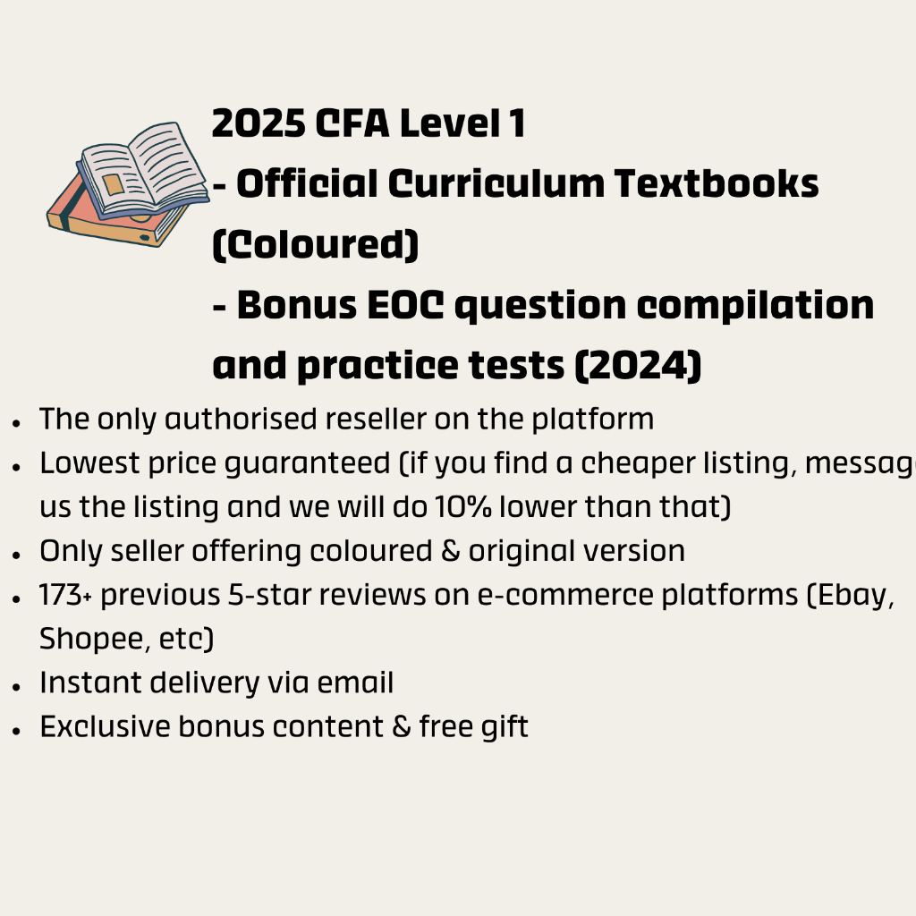 2025 CFA Level 1 Official Textbooks (Coloured) (Free EOC questions and ...