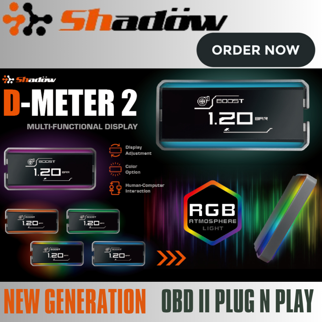 Shadow D-METER II Ten-In-One Multi-Indicator Turbo Gauge Water ...
