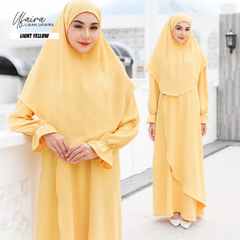 (AO) Jubah Ironless Ufaira & Free Tudung | Shopee Malaysia