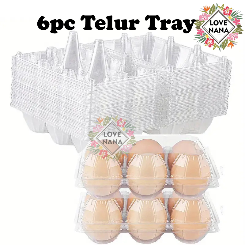 【100pc】6pcs A Egg Tray With Lock / Egg Packaging / Bekas Telur Plastik ...