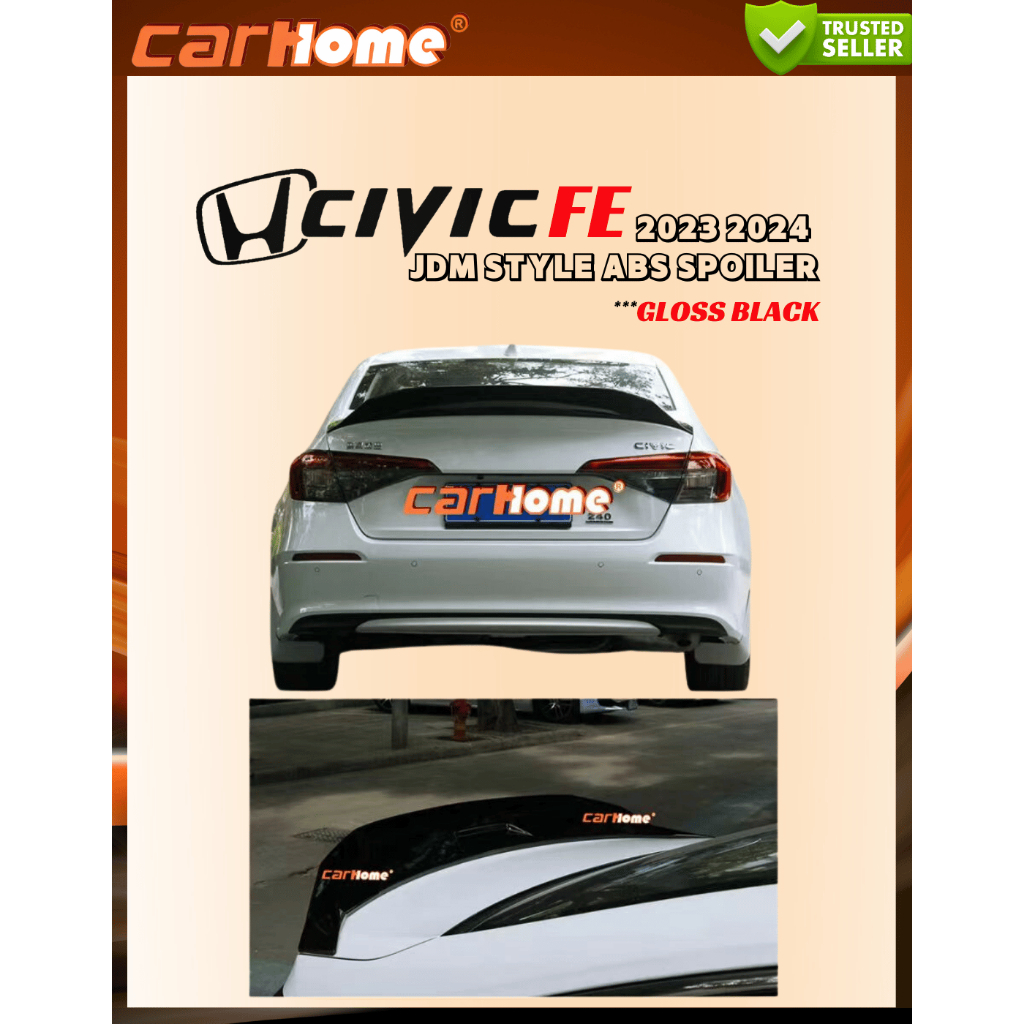 HONDA CIVIC FE 2022 2023 2024 JDM SPOILER DUCKTAIL TRUNK WING ABS GLOSS ...