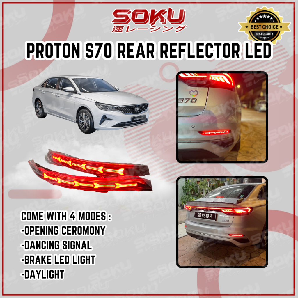 PROTON S70 REAR REFLECTOR LED BUMBER LIGHT PLUG N PLAY HIGH QUALITY LED SIGNAL LIGHT OPENING ...