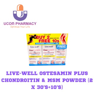 Live-well Ostesamin plus Chondroitin & MSM Powder (2 x 30's + 10's ...