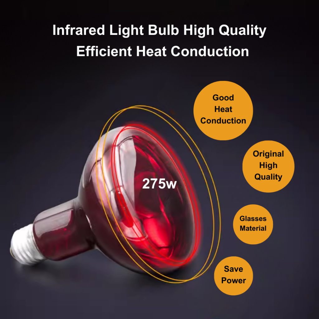 Infrared Light Bulb 275w Multipurpose Tinted Film Heat IR Test Heating ...