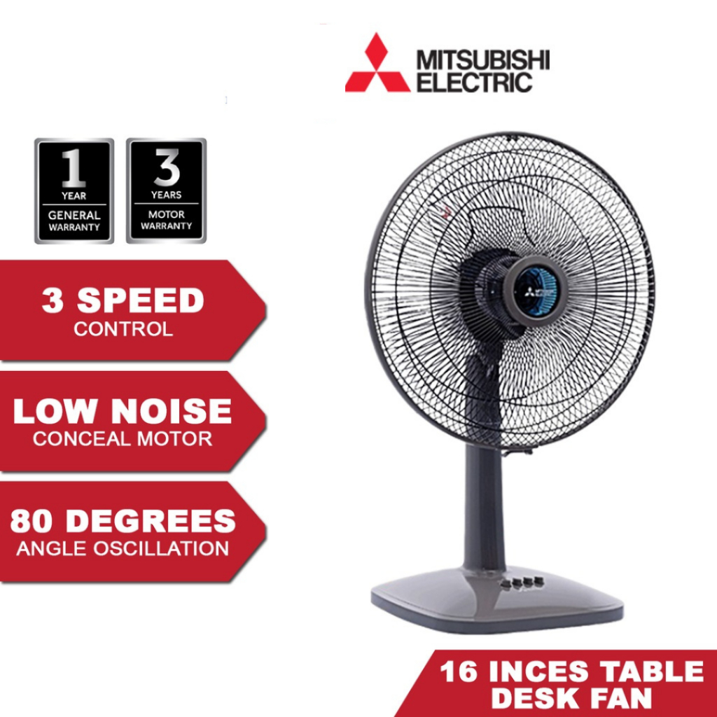 MITSUBISHI Table Fan D16-GA-P 16 Inch (Grey) Kipas Meja 风扇 | Shopee ...