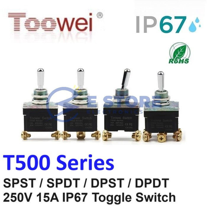 Toowei SPST/SPDT/DPST/DPDT 2/3/6 Pin On-Off / On-On / On-Off-On 250V ...