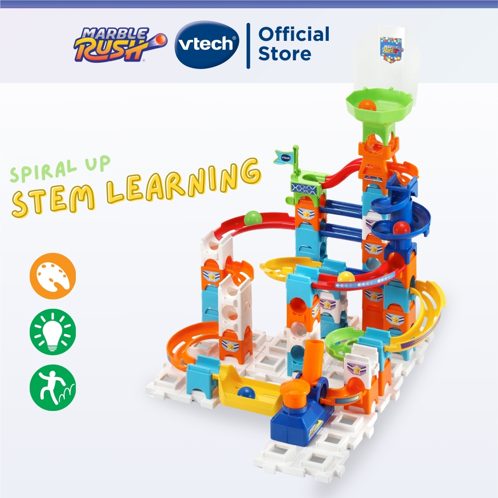 VTech 67 pcs Marble Rush Spiral Starter Set Block Toys Marble Run Toys ...