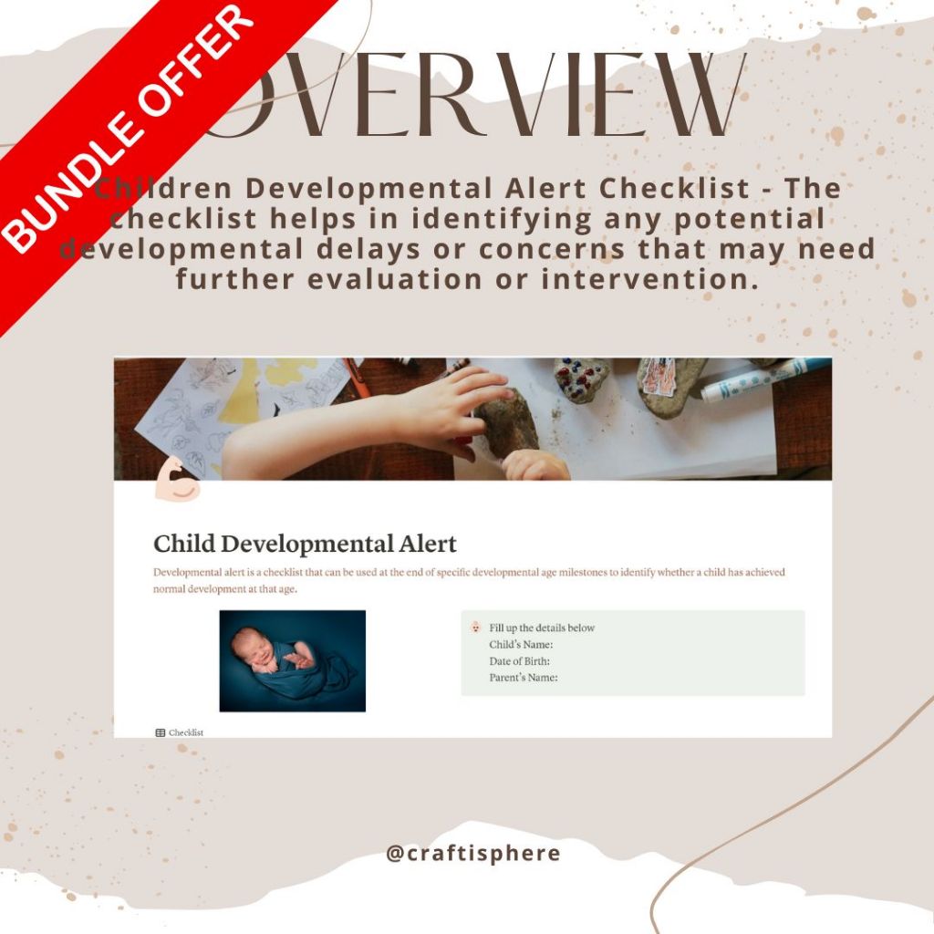 BUNDLE Child Developmental Alert Checklist in Notion Template Format ...