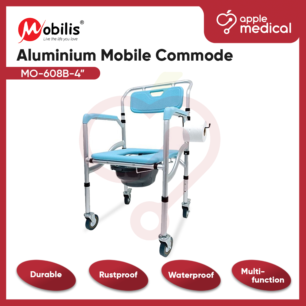 Mobilis Aluminium Mobile Commode / Komod Mudah Alih Aluminium MO-608B-4 ...