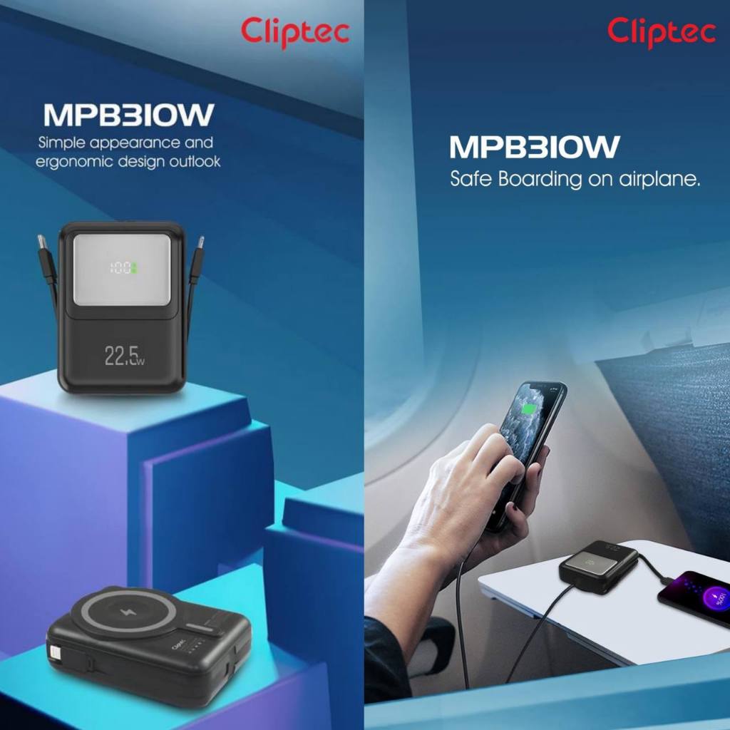 CLIPTEC MPB310W 15W WIRELESS MAGNETIC 10000MAH FAST CHARGING POWER BANK ...