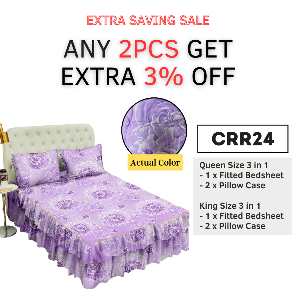 Cadar Bedsheet 3 in 1 Ropol Beropol Pengantin Patchwork Set Puteri ...