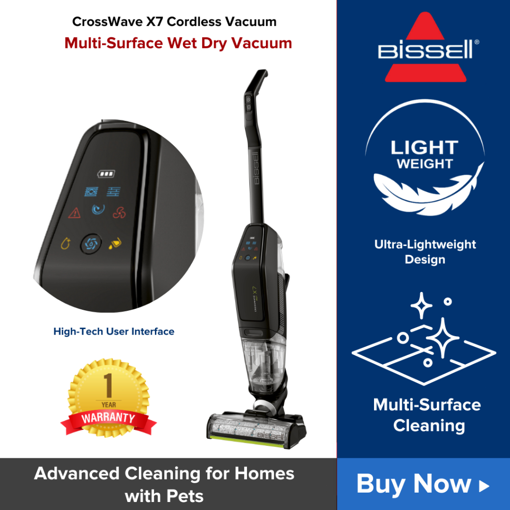 Bissell CrossWave X7 Wet-Dry & Mop Multi-Surface Vacuum Cleaner ...