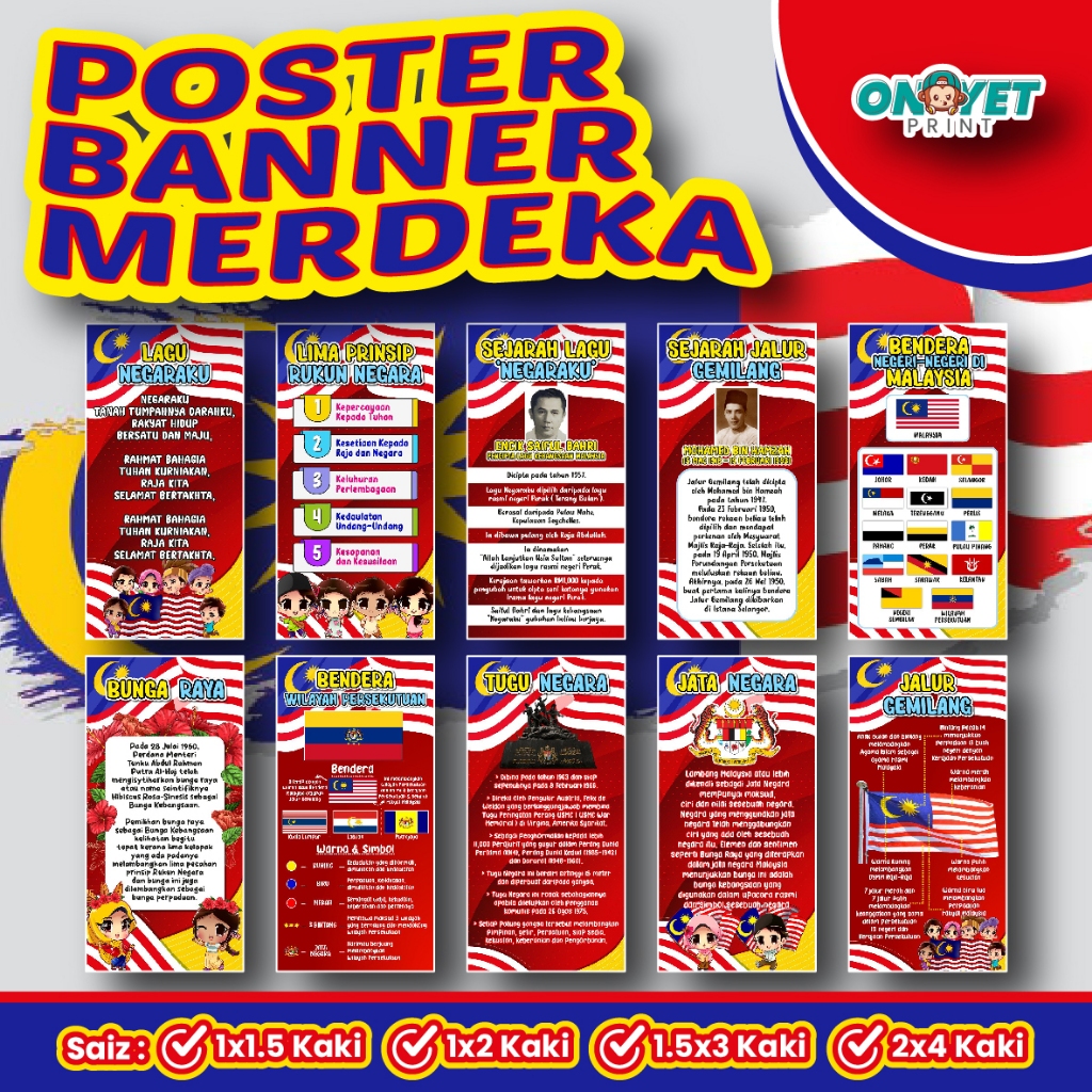 BANNER, POSTER, BUNTING MERDEKA 2024. (PREORDER) (MERDEKA 🇲🇾🇲🇾🇲🇾 ...