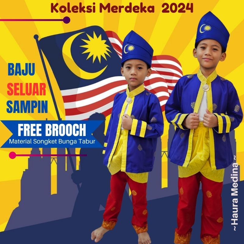 READY STOCK Baju Merdeka Pahlawan Songket Baju Merdeka 2024 | Shopee ...