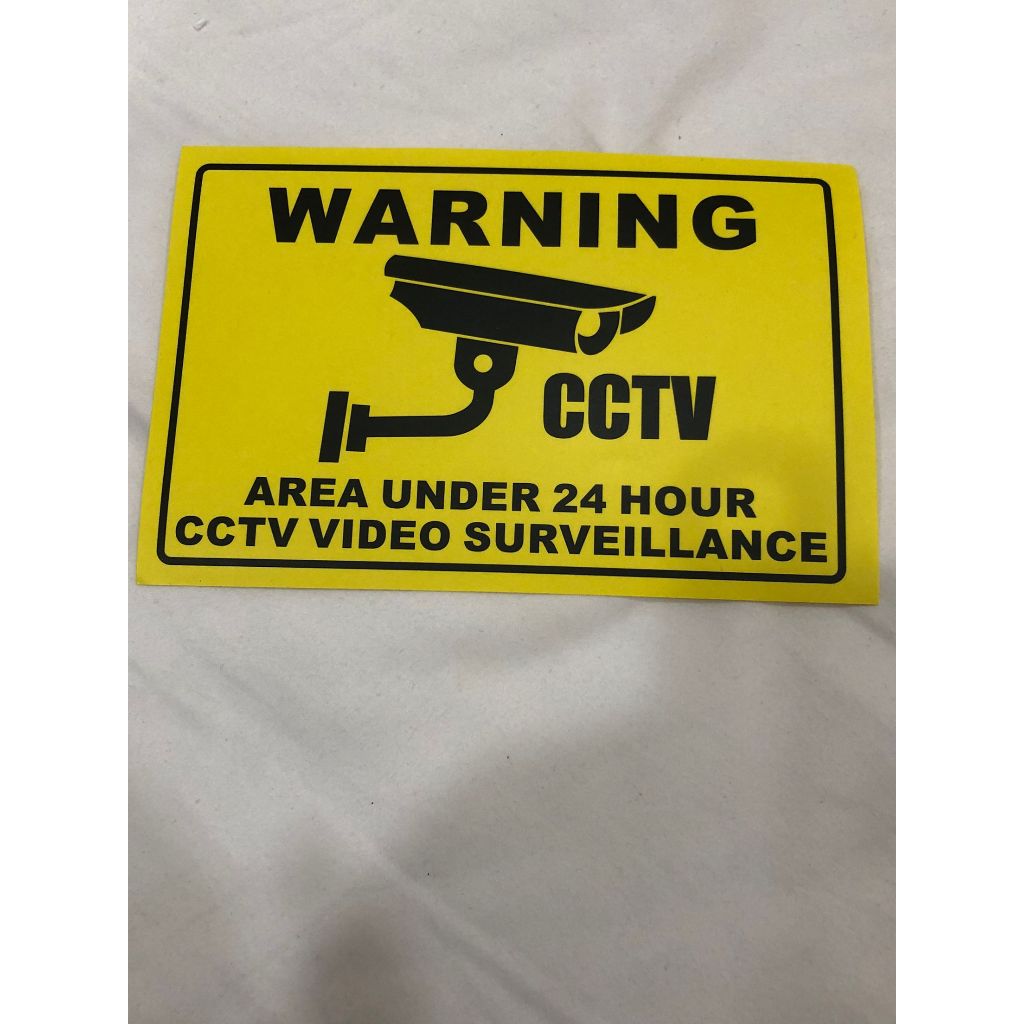 Signage for CCTV In Operation warning Signs Sticker 24H CCTV Video Camera System Security ...