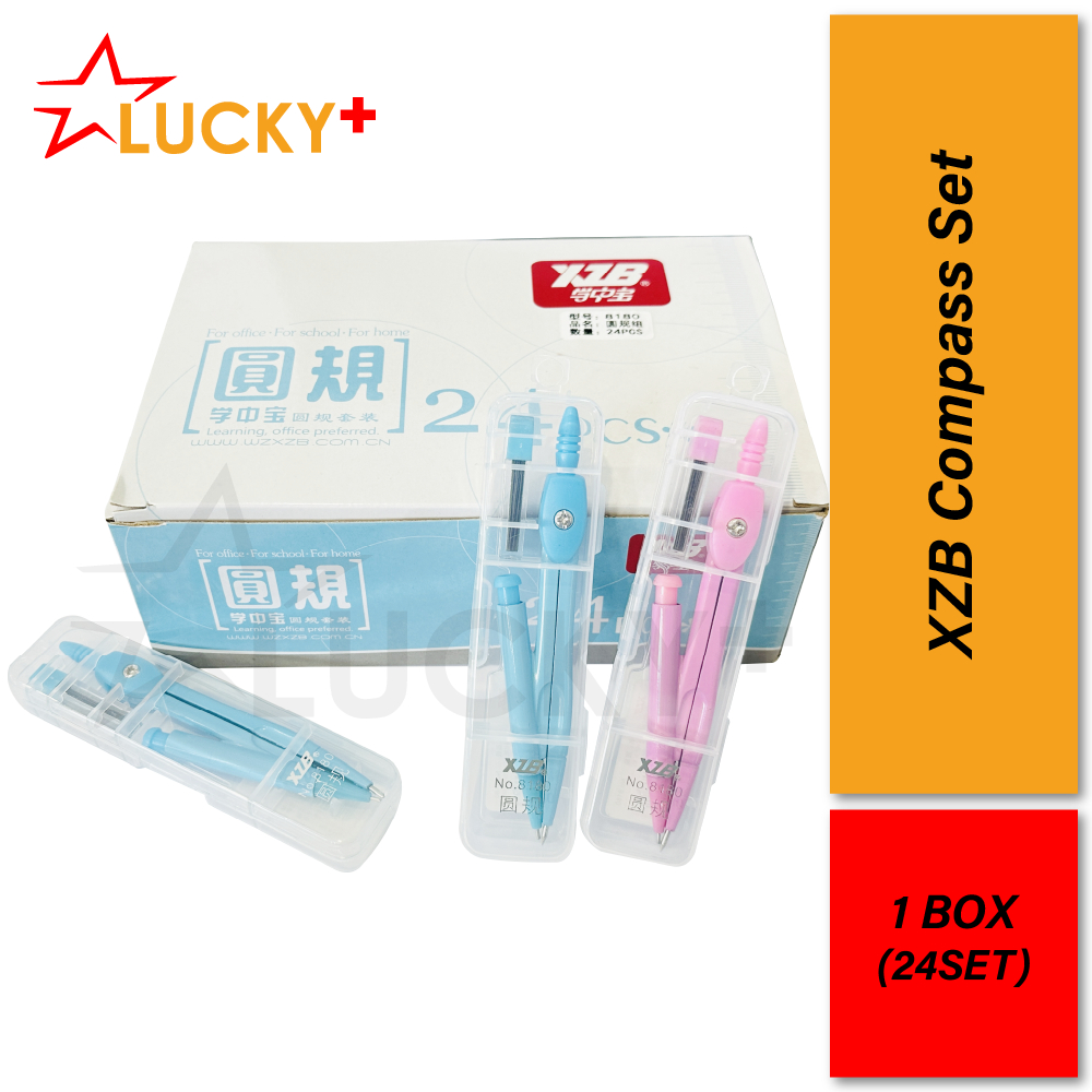 XZB8180 Student Compass (1Box/24Set) /Set Geometri/ Jangka Lukis /Jangka Sudut / Kompas Belajar ...
