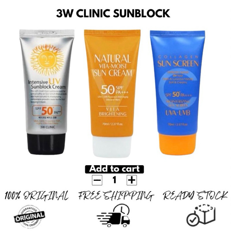 3W Clinic Sunblock Axis y Sunscreen Intensive UV Sunblock Suncream ...