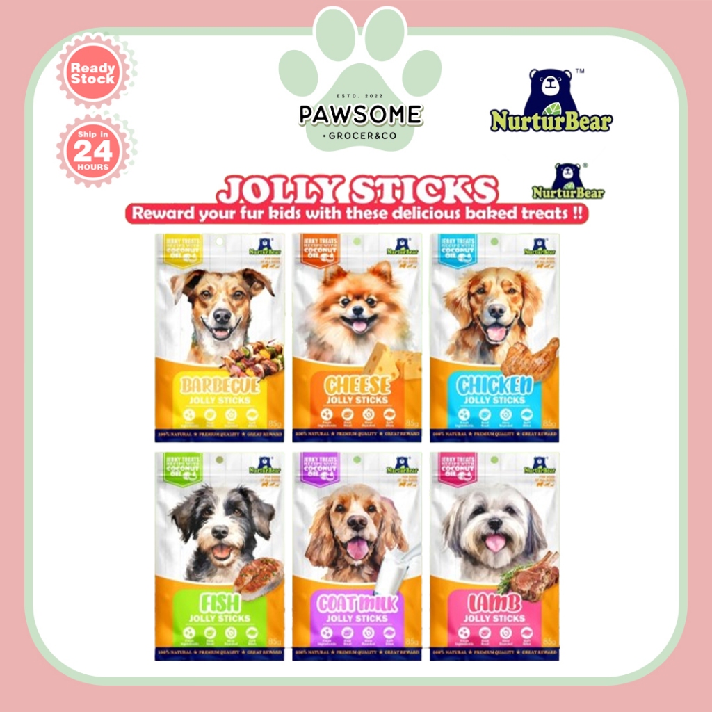 NURTURBEAR Jolly Sticks Jerky Treats With Coconut Oil Snacks/Treats For ...
