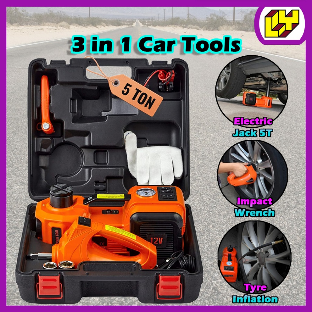 Electric Car Jack Electric Impact Wrench 5 Ton Hydraulic Jack Lift with ...