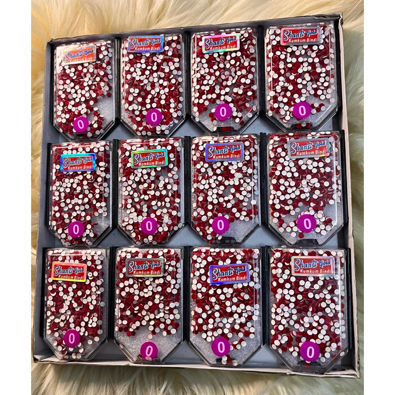 Red color sticker pottu 1box-12pcs | Shopee Malaysia