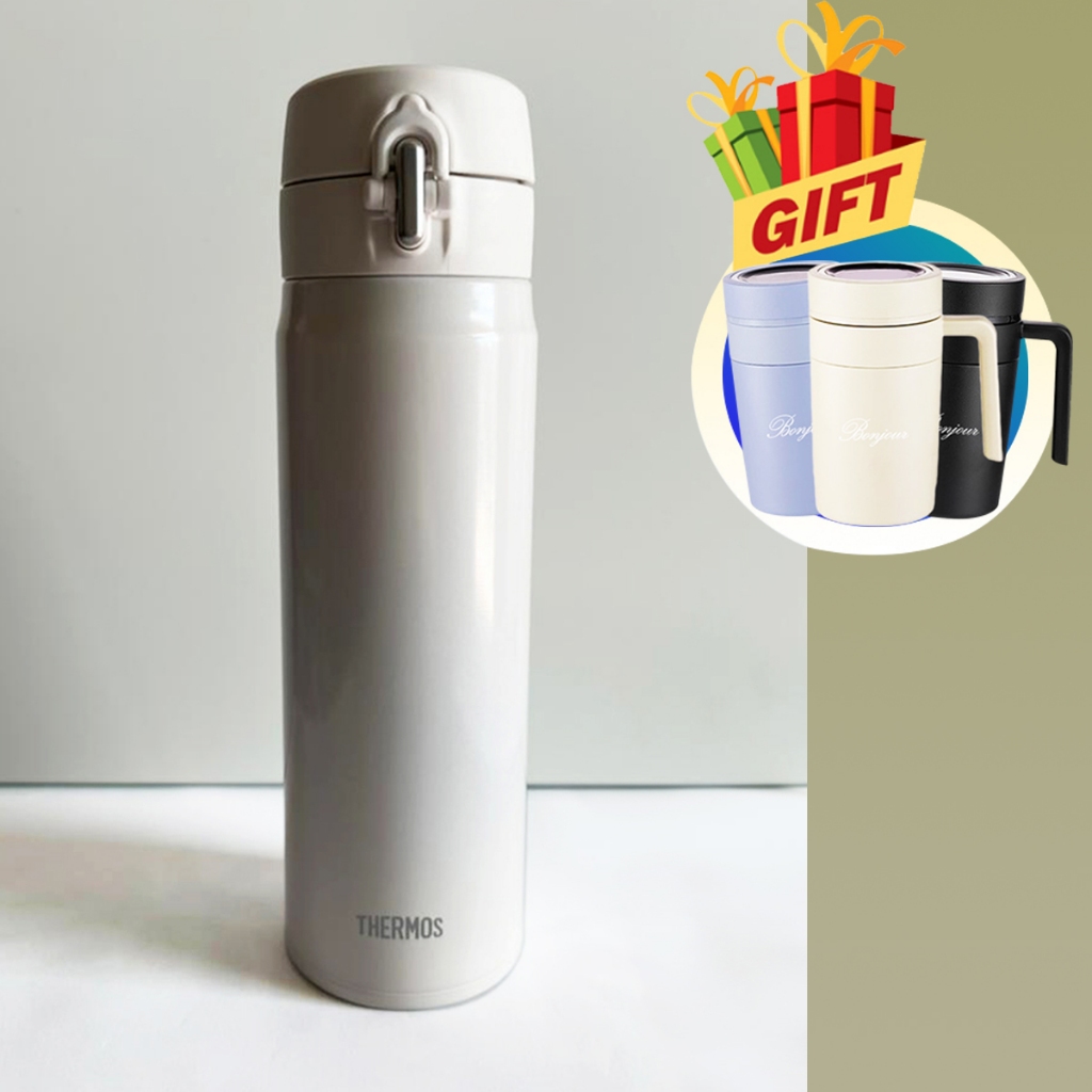 [Authentic] Thermos JOH-500(WBE) 500ML Stainless Steel Smooth Open Flask - White | Shopee Malaysia