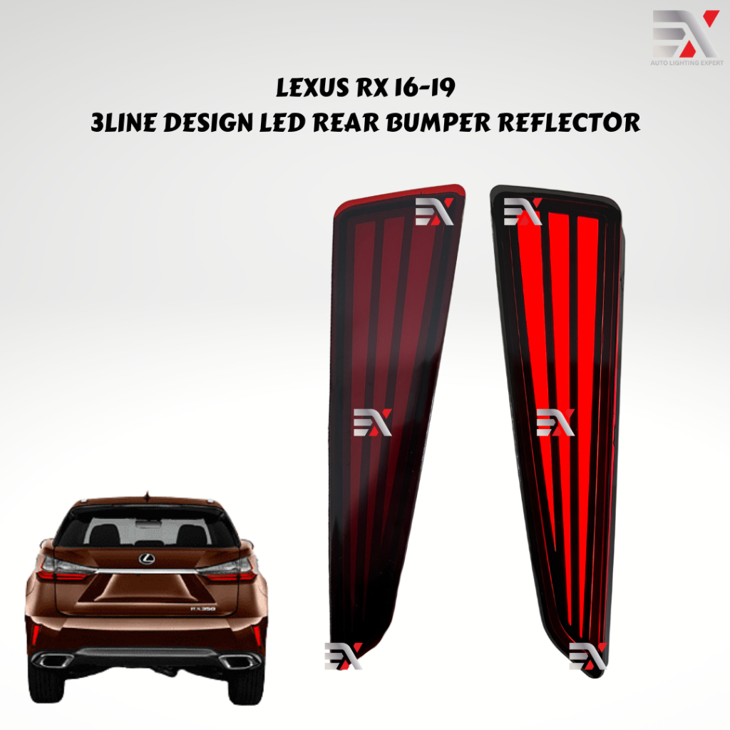 LEXUS RX 16-19 REAR BUMPER REFLECTOR - 3LINE DESIGN | Shopee Malaysia