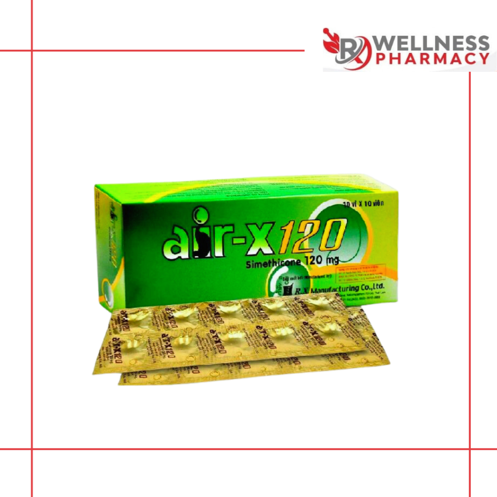 AIR-X 120MG (SIMETHICONE) - 10s (1 Strip)|| Relieve Painful Pressure ...