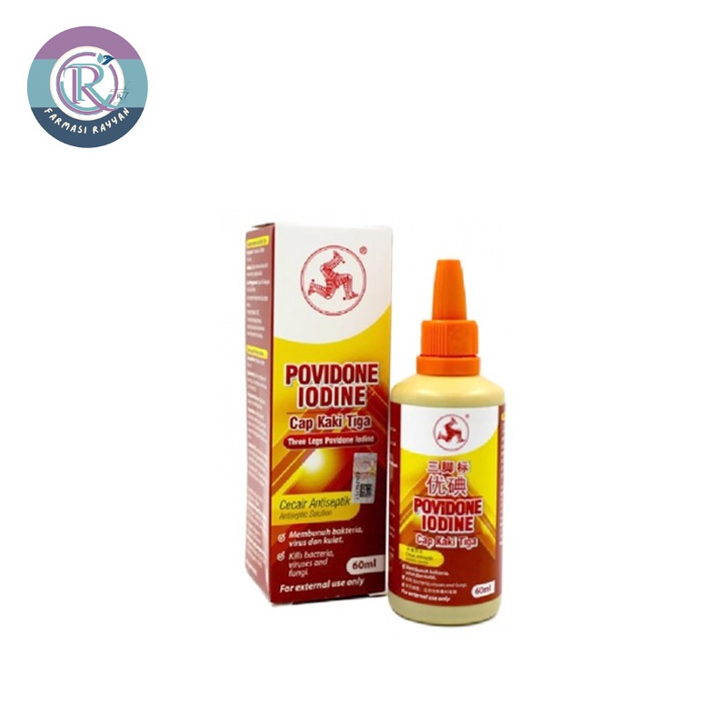 Three Legs Povidone Iodine Antiseptic Solution (Ubat Luka Cap Kaki Tiga ...