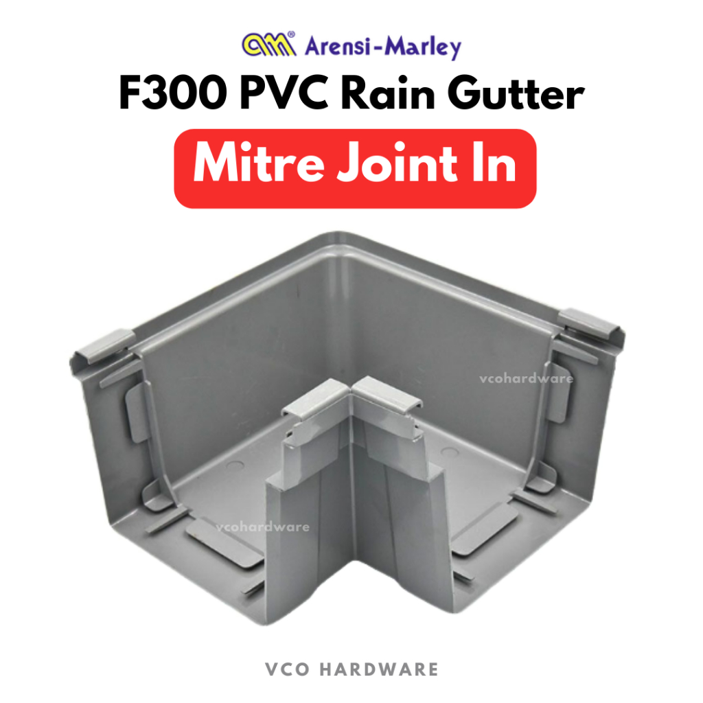 Arensi-Marley F300 PVC Rain Gutter Mitre Joint In/Turun Air Salur Air ...